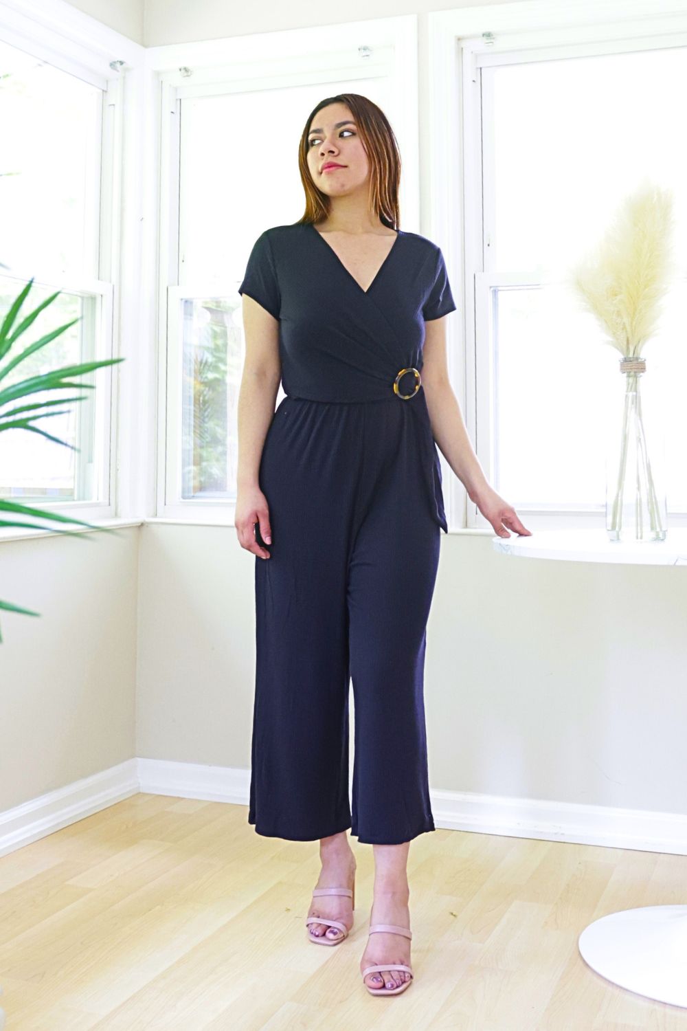 Petite O Ring Gaucho Jumpsuit (Black) – Petite Dressing